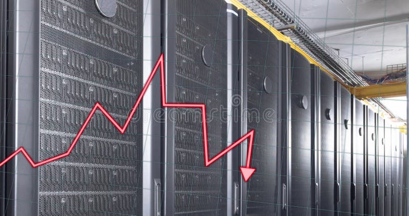 Image of Graphs Over Servers Stock Photo - Image of database ...