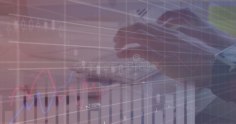 Image of Graphs Rolling Over a Person Typing on a Keyboard Stock Image ...