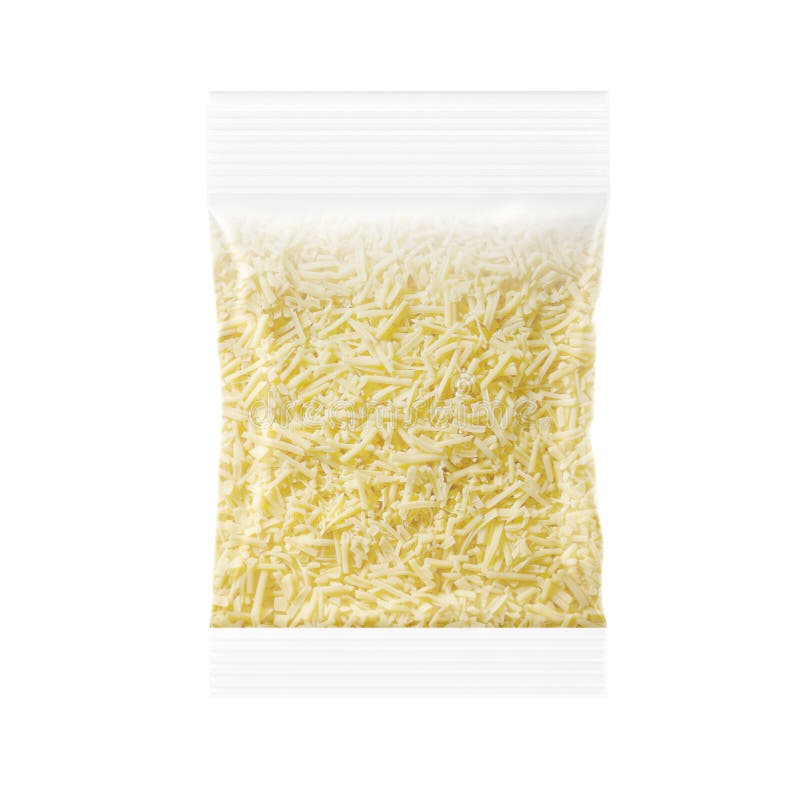 An Image of a Grated Cheese Package Isolated on a White Background ...