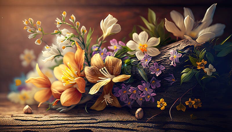 A Beautiful Painting of Flowers, Generative Ai Stock Illustration ...