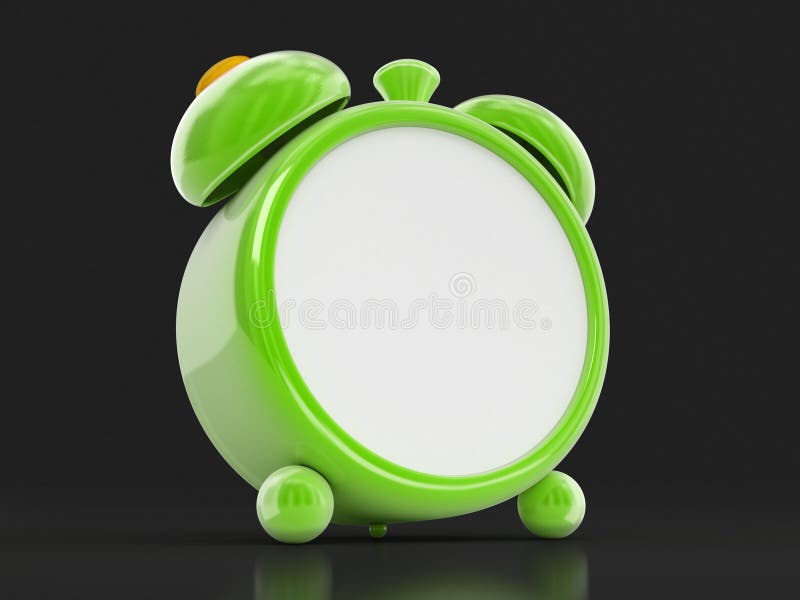 Green Alarm Clock. Image with Clipping Path Stock Illustration ...