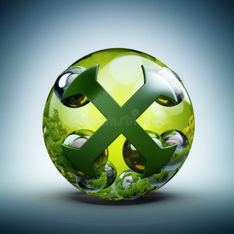An Image of a Green Ball with an X on it Stock Illustration ...