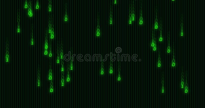 Image of Green Binary Coding Data Processing Over Black Background Stock Illustration ...