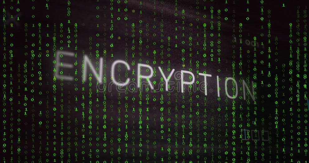 The Image is of Green Binary Coding Data Processing Over a Transparent ...