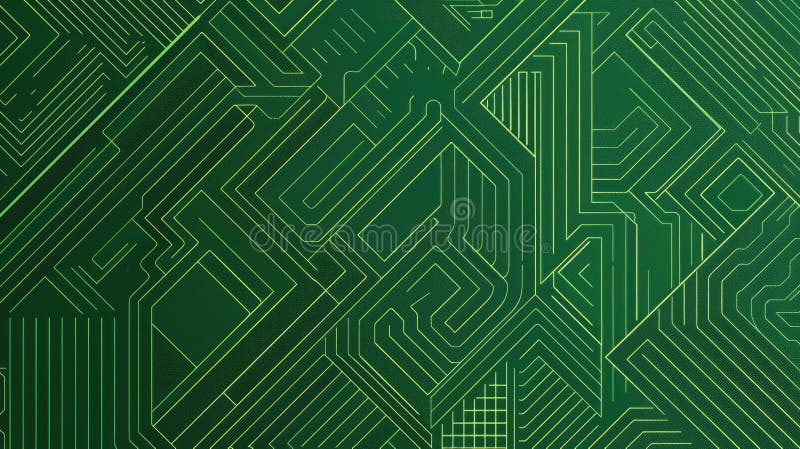 The Image is a Green Circuit Board with Copper Traces Stock Image ...