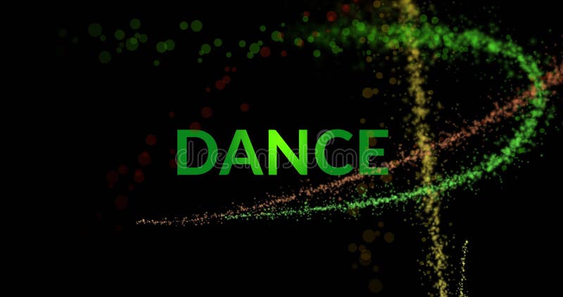 Image of Green Dance Text and Light Trails on Black Background Stock ...