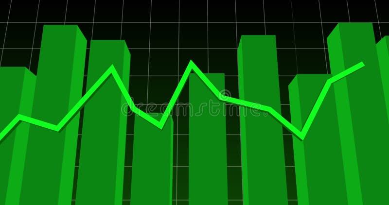 Image of Green Graph on Black Background Stock Illustration ...
