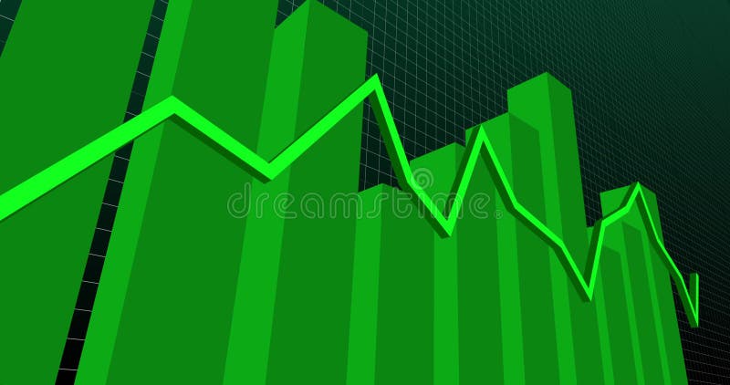Image of Green Graph on White Grid on Black Background Stock ...