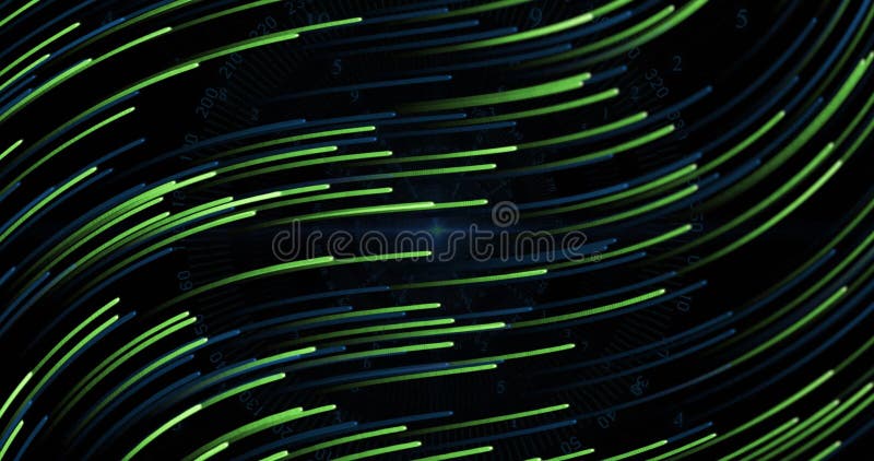 Image of Green Light Trails on Black Background Stock Illustration ...