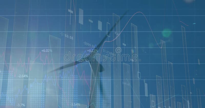 Image of Green Line and Data Processing Over Grid Stock Illustration ...