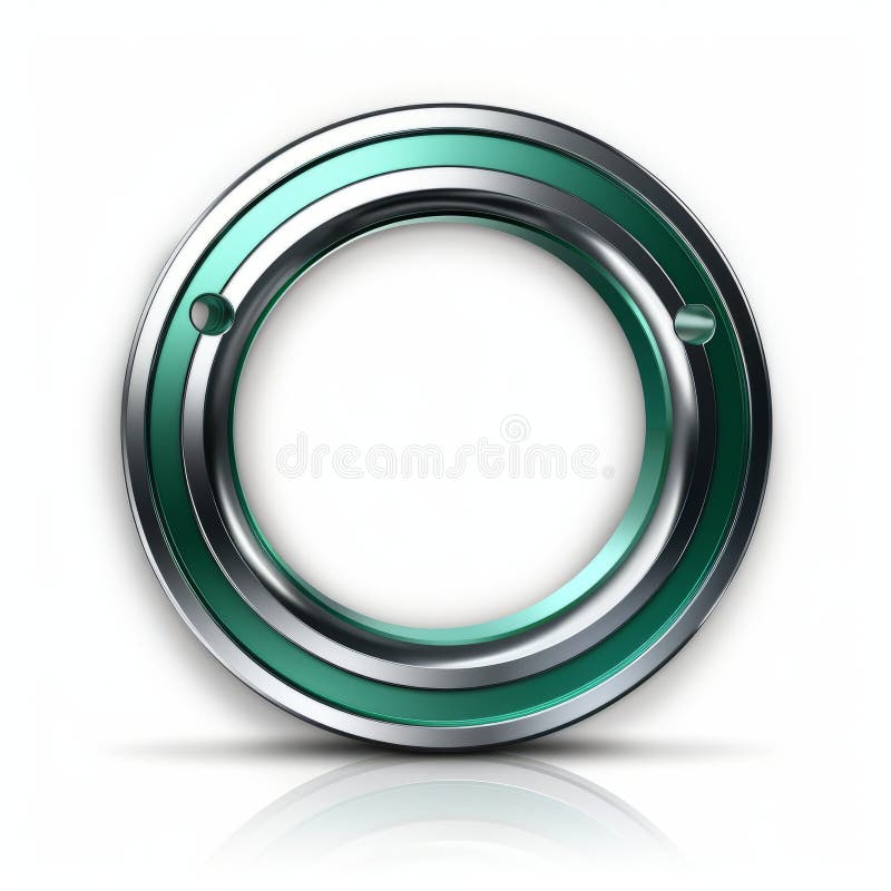 An Image of a Green Metal Ring on a White Background Stock Illustration ...