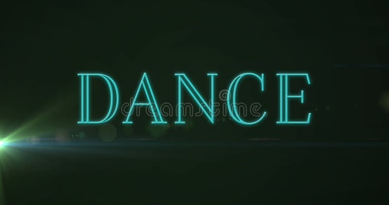 Image of Green Neon Dance Text with Light on Black Background Stock ...