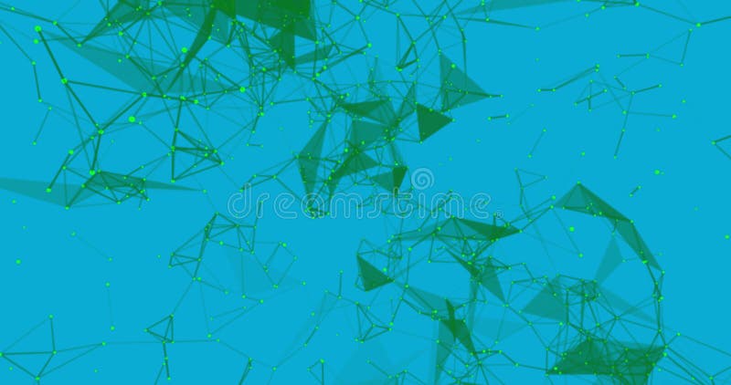 Image of Green Networks Moving on Blue Background Stock Illustration ...