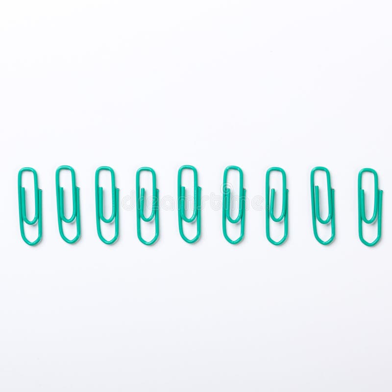 Image of Green Paper Clips Isolated Stock Illustration - Illustration ...