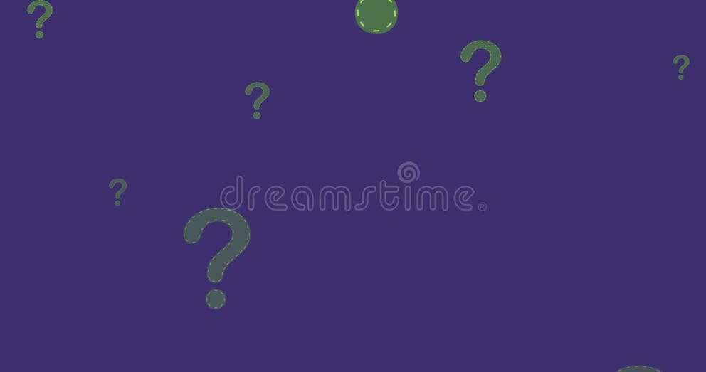 Image of Green Question Marks Flying Up Over Purple Background Stock ...