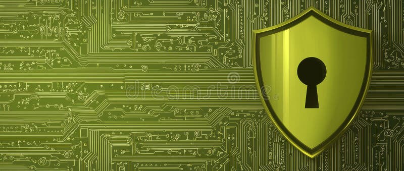An Image of a Green Security Shield on a Background of a Digital ...