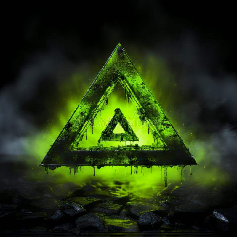 An Image of a Green Triangle with a Black Background Stock Illustration ...