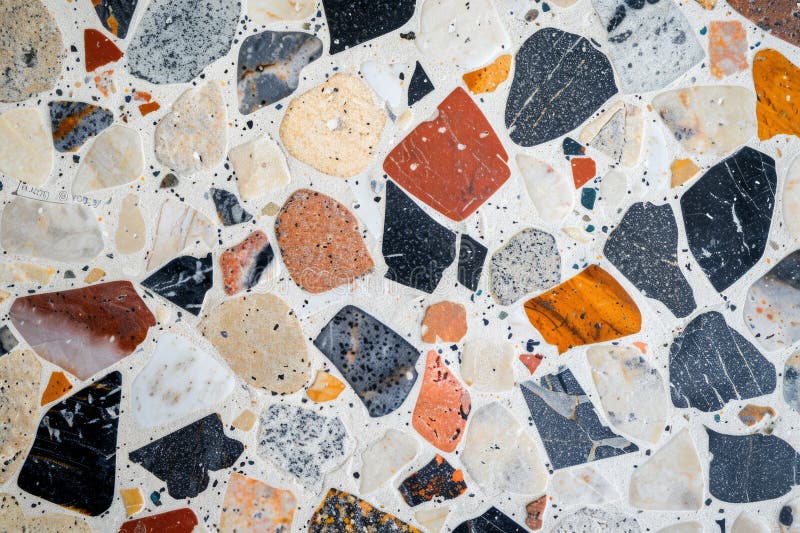 Image of Grey Terrazzo Particles Pattern on Floor Surface. Texture for ...