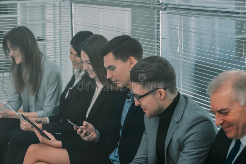 Image of a Group of Candidates Waiting for an Interview Stock Photo ...