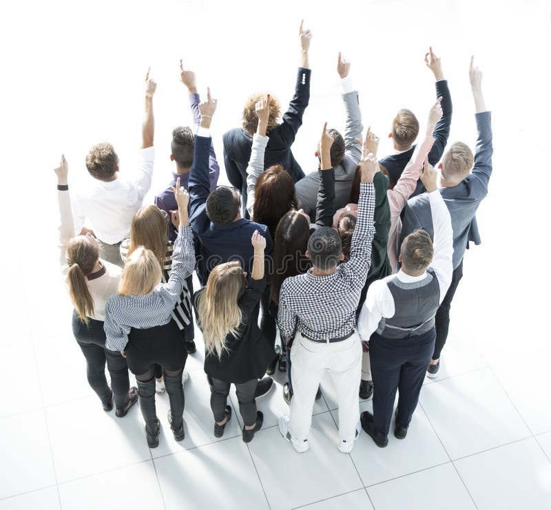 Group of Diverse Young People Pointing Up Stock Image - Image of point ...