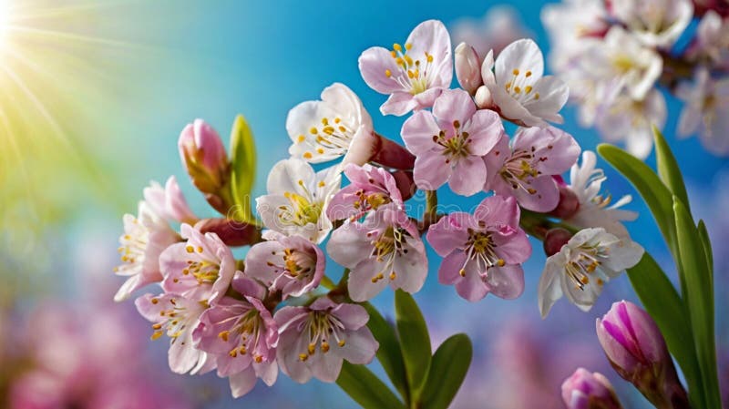 Floral Delights in a Visual Ode To Springtime Blossoms. Stock ...