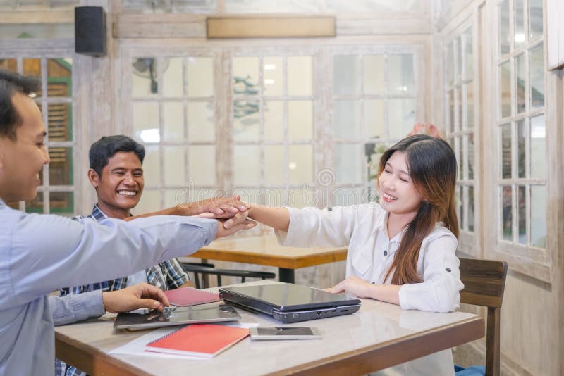 Image of Group Support, Team Work, Community or Staff Team Building for ...