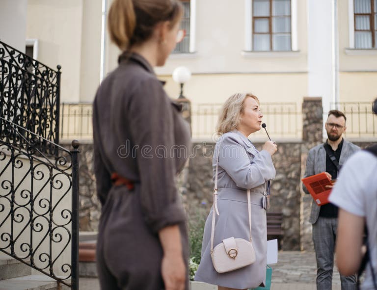 Image of a Group of Tourists during an Excursion . Stock Image - Image ...