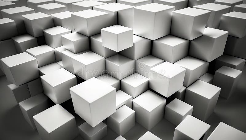 An Image of Group of White Cubes. Generative AI Stock Illustration ...
