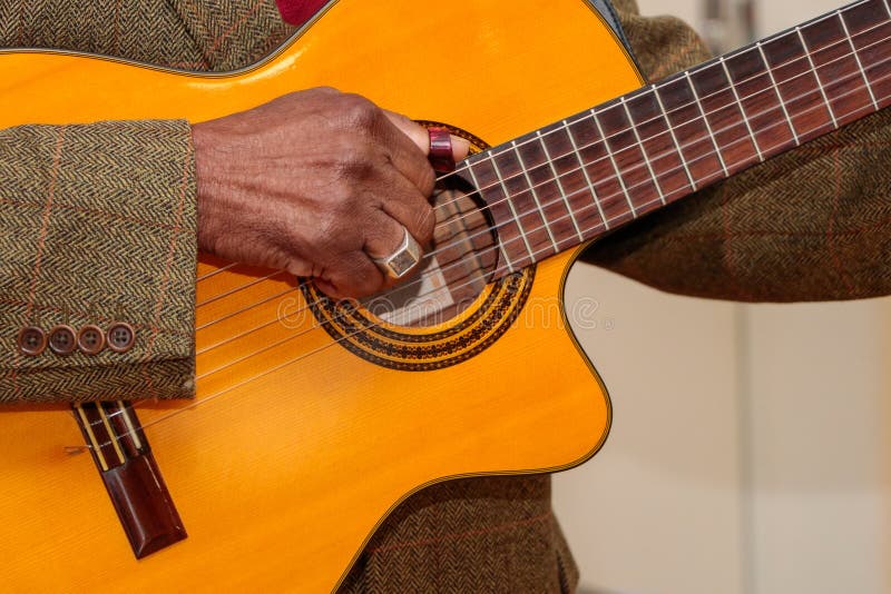 Image of a Guitar Player, without Identifying the Face Stock Photo ...
