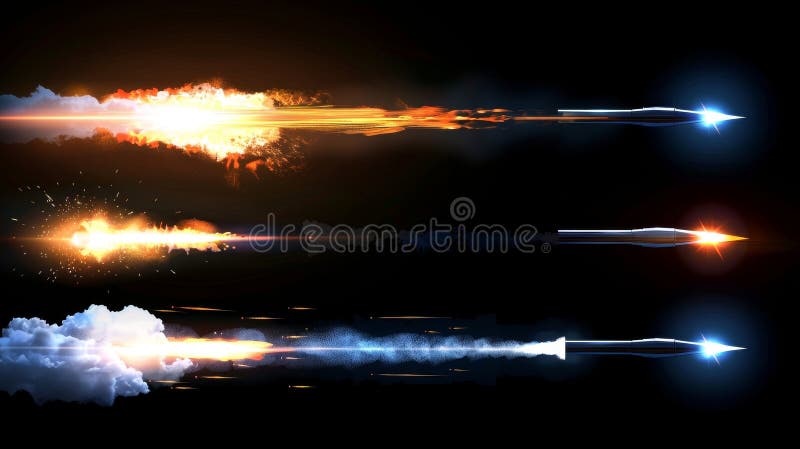 An Image of a Gun Flashing with Smoke and Fire Sparkles. a View of ...