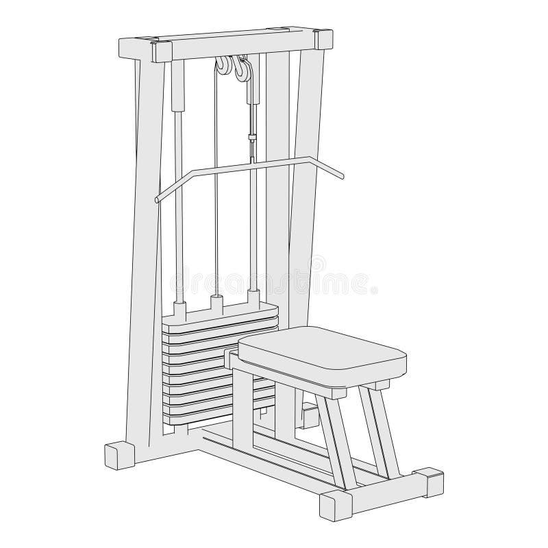 Image of gym machine stock illustration. Illustration of workout - 37009115