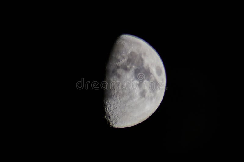Half-moon with a Dark Night Sky Stock Photo - Image of science, dark ...
