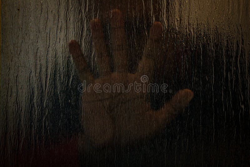 Image of Hand Behind the Glass Stock Image - Image of palm, design ...
