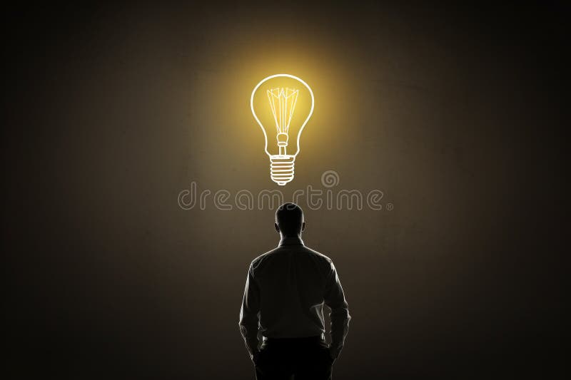 Hand-drawn Light Bulb on Chalkboard Symbolizing Creativity Stock Image ...