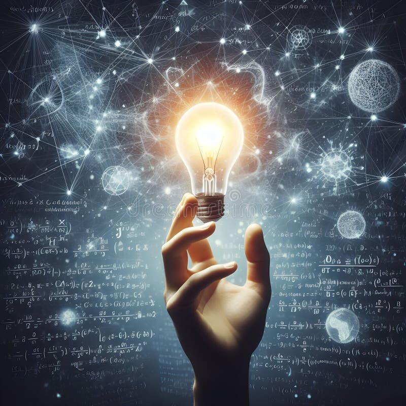 Image of a Hand with a Light Bulb in Its Center, Surrounded by a Web of ...