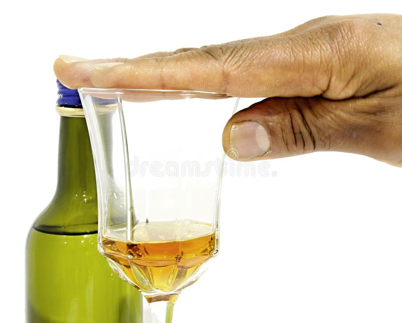 Stop Drinking New Year`s Resolution with Hand Over Glass Stock Photo ...