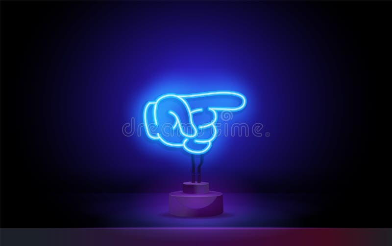 Neon Hand Gesture Icons. One Finger To the Right, Indicates the ... Neon Hand Gesture Icons. One Finger To the Right, Indicates the ...