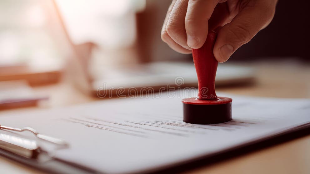 Image of a Hand Stamping APPROVED Onto Document with Rubber Stamp ...