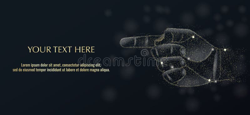 Image of a Hand Touching Glowing Point Stock Vector - Illustration of ...