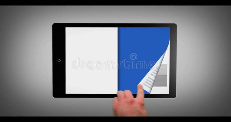 Image of Hand Using Tablet with Shapes and Diagrams Stock Photo - Image ...