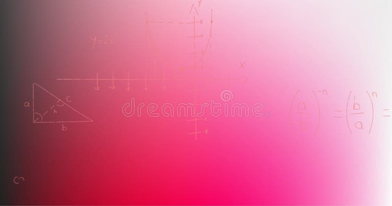 Image of Hand Written Mathematical Formulae Over Pink Background Stock ...
