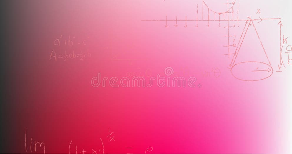 Image of Hand Written Mathematical Formulae Over Pink Background Stock ...