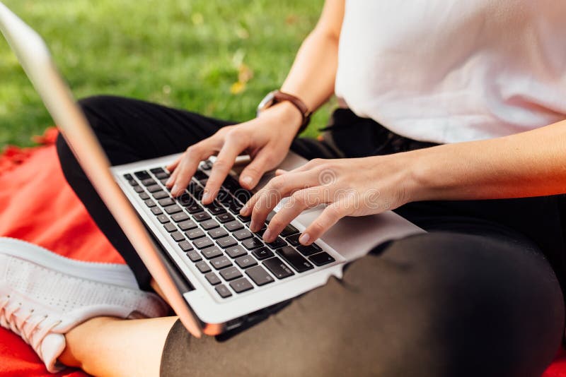 Image of Hands, Fingers, Typing on the Keyboard Text Stock Photo ...