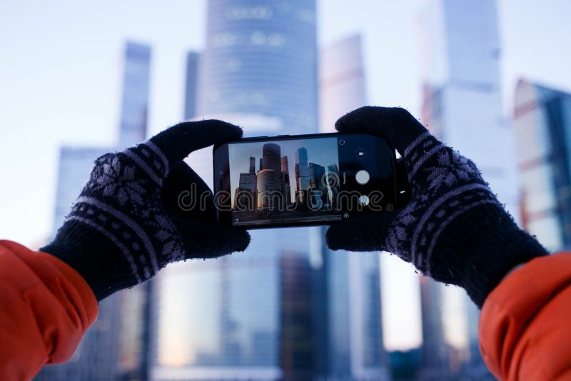 Image from of Hands Photographing Building on Smartphone. Stock Image ...