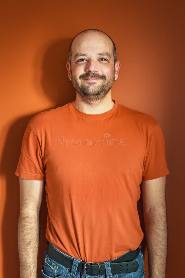Man with beard orange stock image. Image of eyes, attitude - 158159671