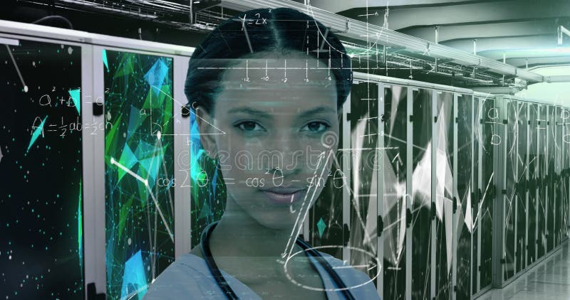 Image of Handwritten Mathematical Equations and Data Over Portrait of ...