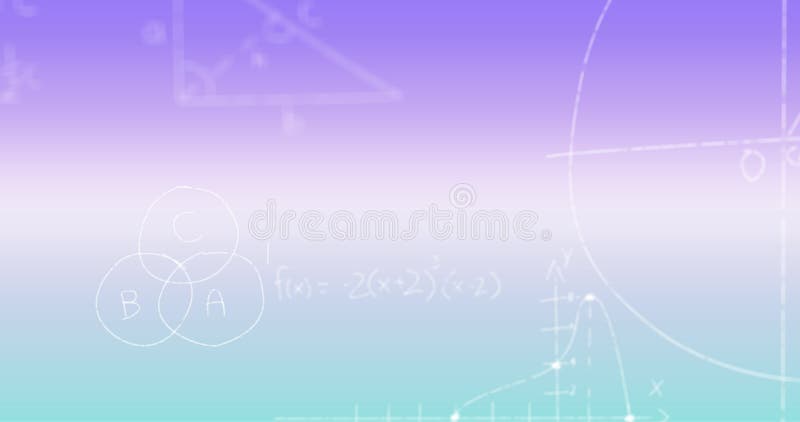 Image of Handwritten Mathematical Formulae Over Blue To Purple ...