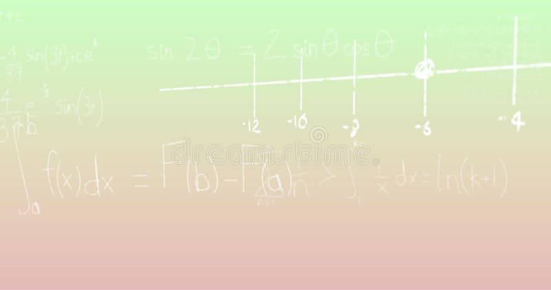 Image of Handwritten Mathematical Formulae Over Green To Pink ...