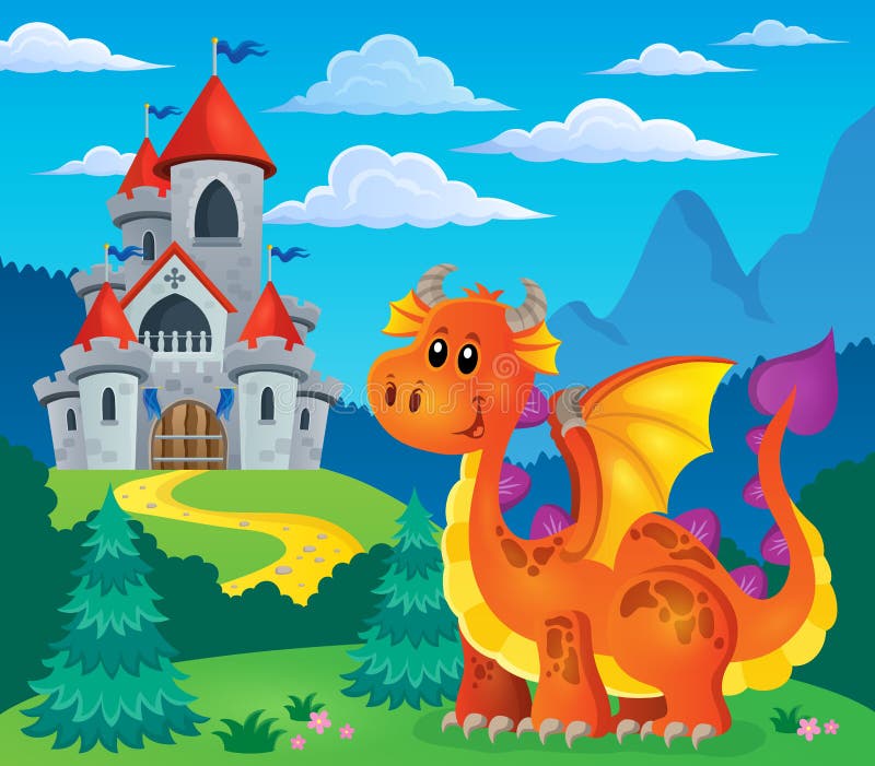 Image with Happy Dragon Theme 5 Stock Vector - Illustration of looking ...