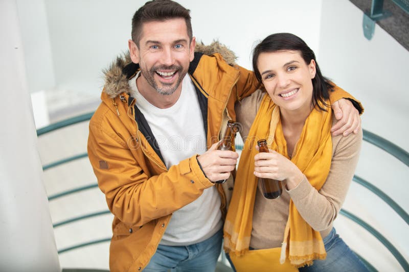 Image Happy Young Couple Coming Back from Party Stock Photo - Image of ...